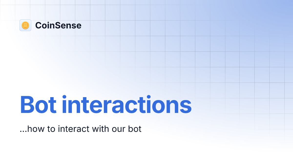 Bot interactions | CoinSense